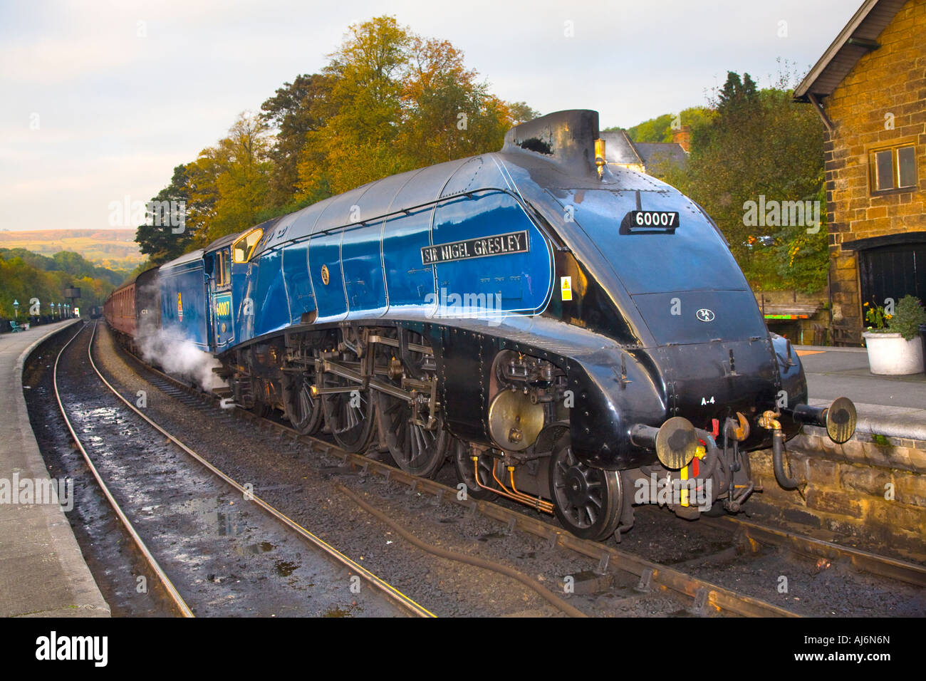 LNER A4 Pacific Locomotive " Sir Nigel Gresley", British Steam Train at ...