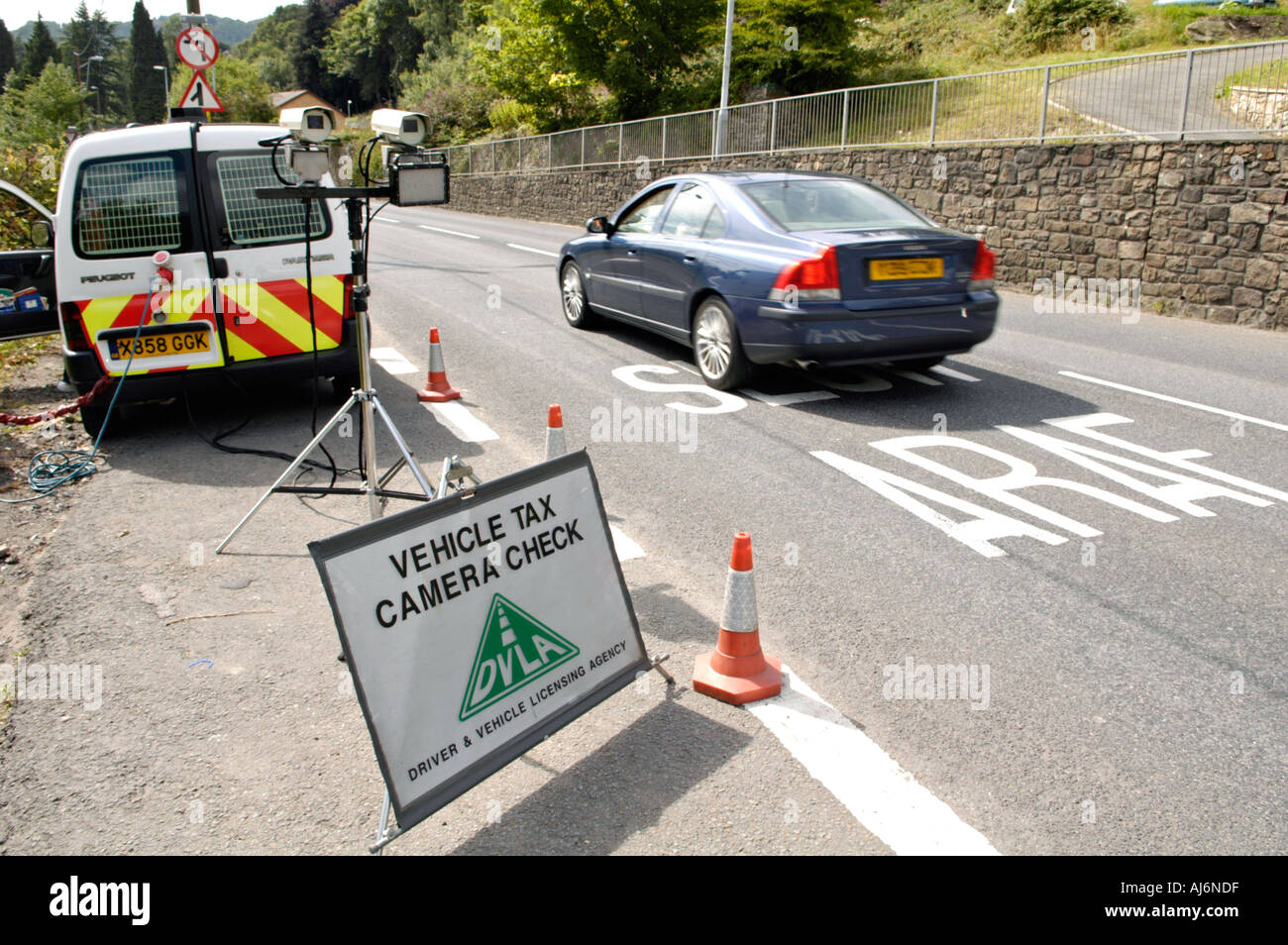 Car Tax Camera Checkpoint in a DVLA operation in South Wales UK GB ...