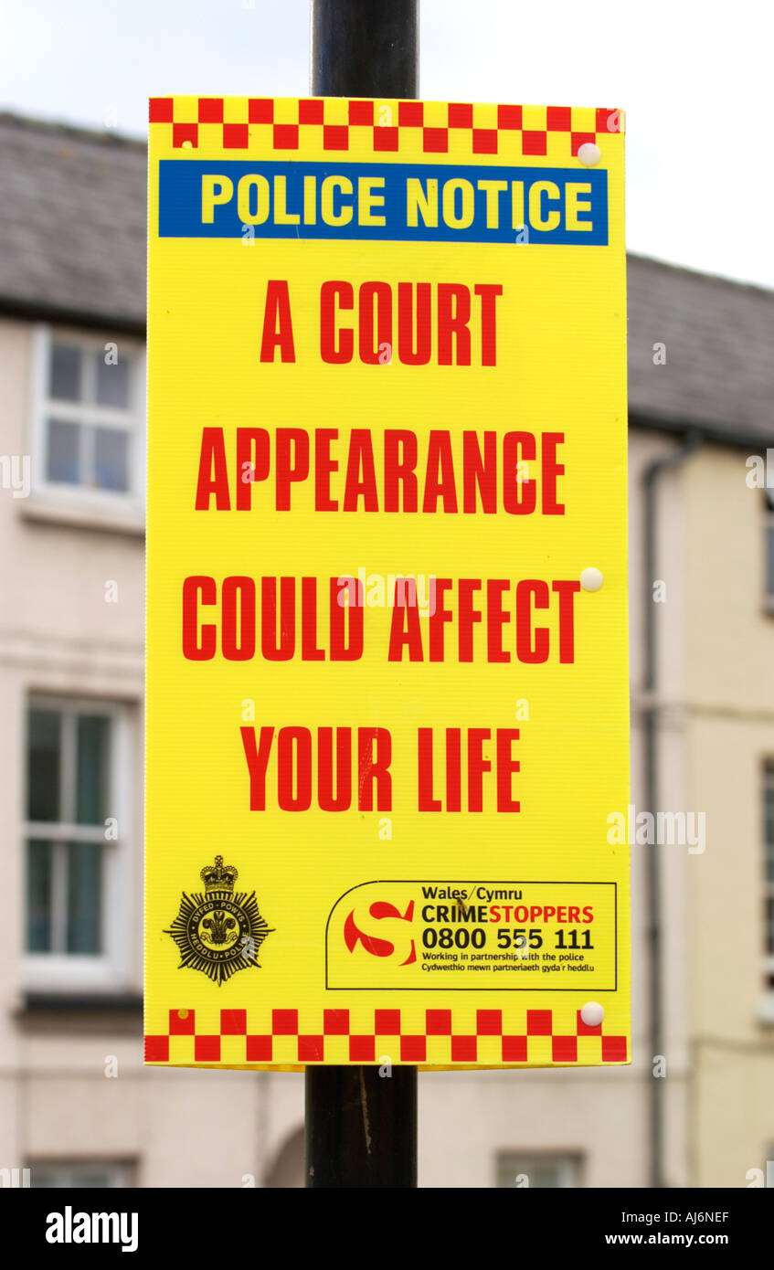 Police CCTV warning notice on a street in the rural market town of ...