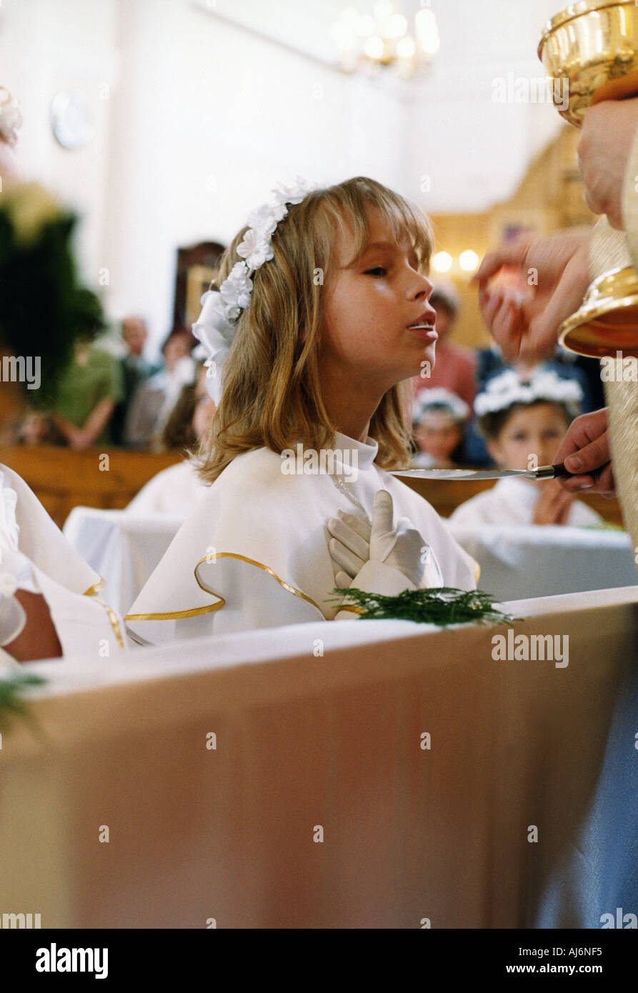 girl blonde fair haired fair hair shoulder length robe white stall ...