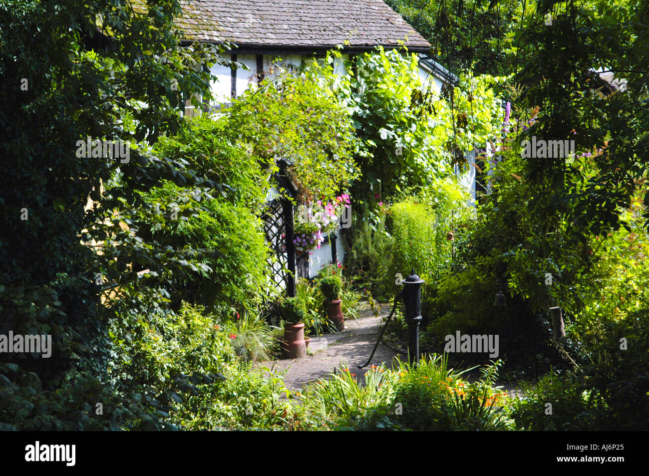 Pretty timber framed cottage in the picturesque English village of ...