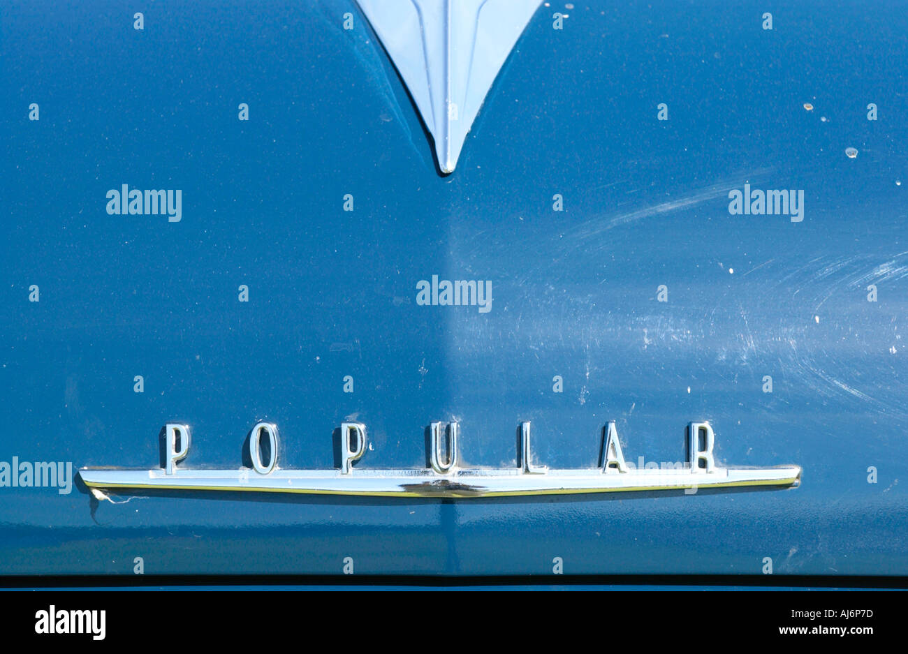 Ford Popular car badge on restored vehicle UK Stock Photo - Alamy