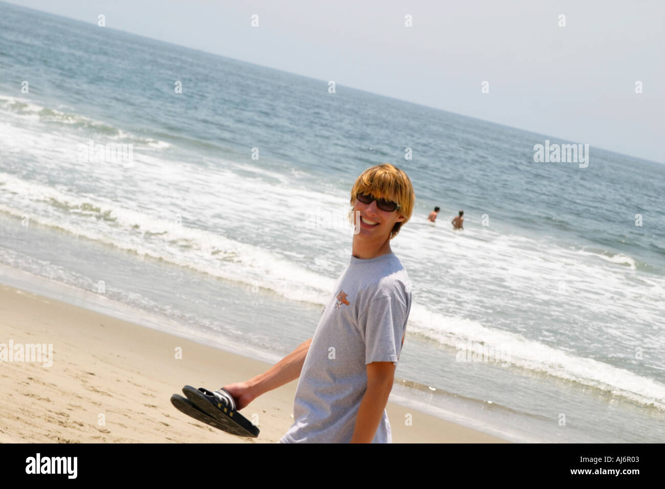 Man on beach Los Angeles CA Stock Photo - Alamy