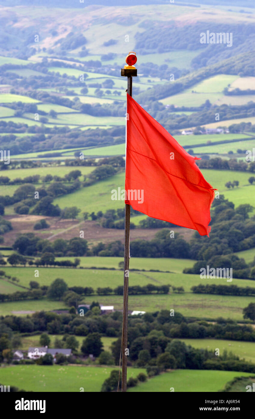 Red warning flag at the entrance to a MILITARY FIRING RANGE near Upper ...