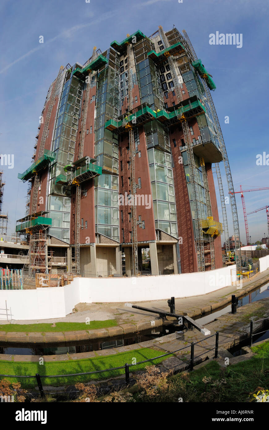 Modern building construction near Manchester city centre, England Stock ...