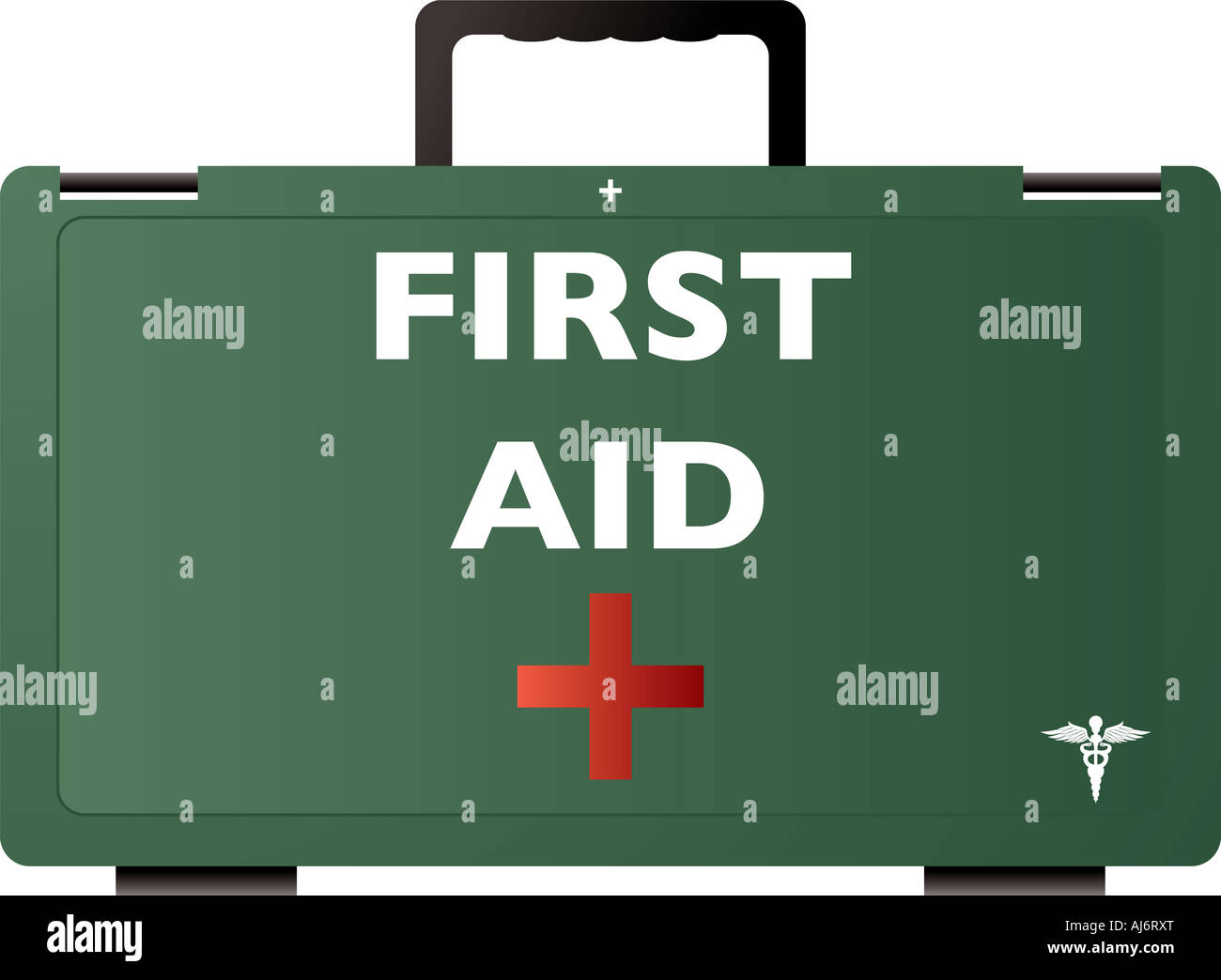 first aid illustration of a green medical box with handle Stock Photo ...