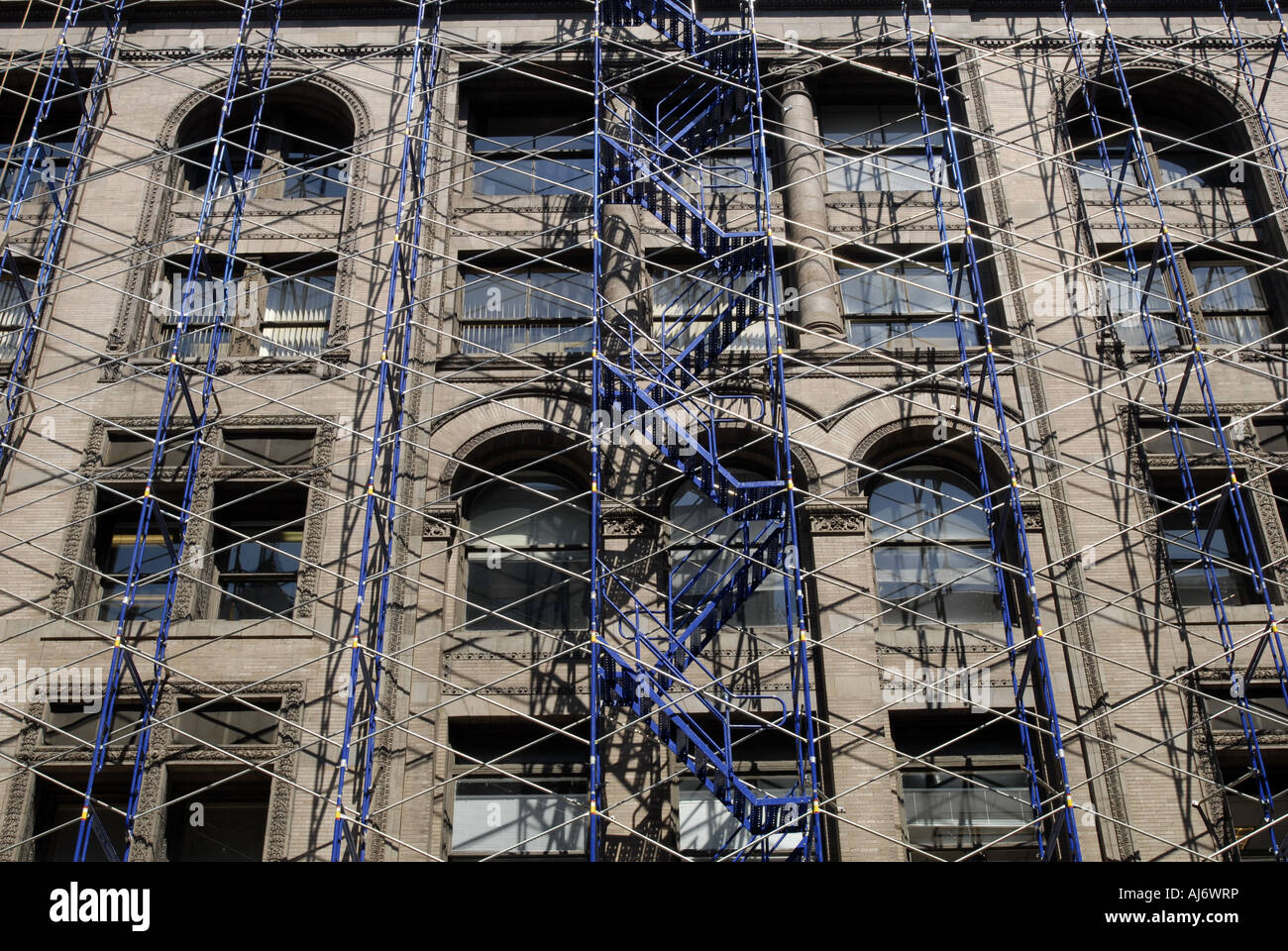 scaffold and fire escape New York City United State of America Stock ...