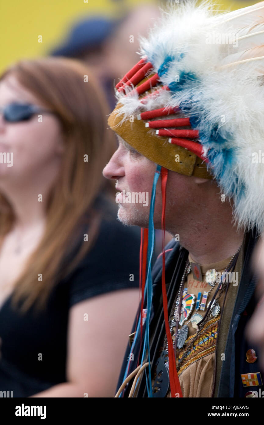 Traditional Native American Headdress Worn at Cultural Festival Outdoor ...