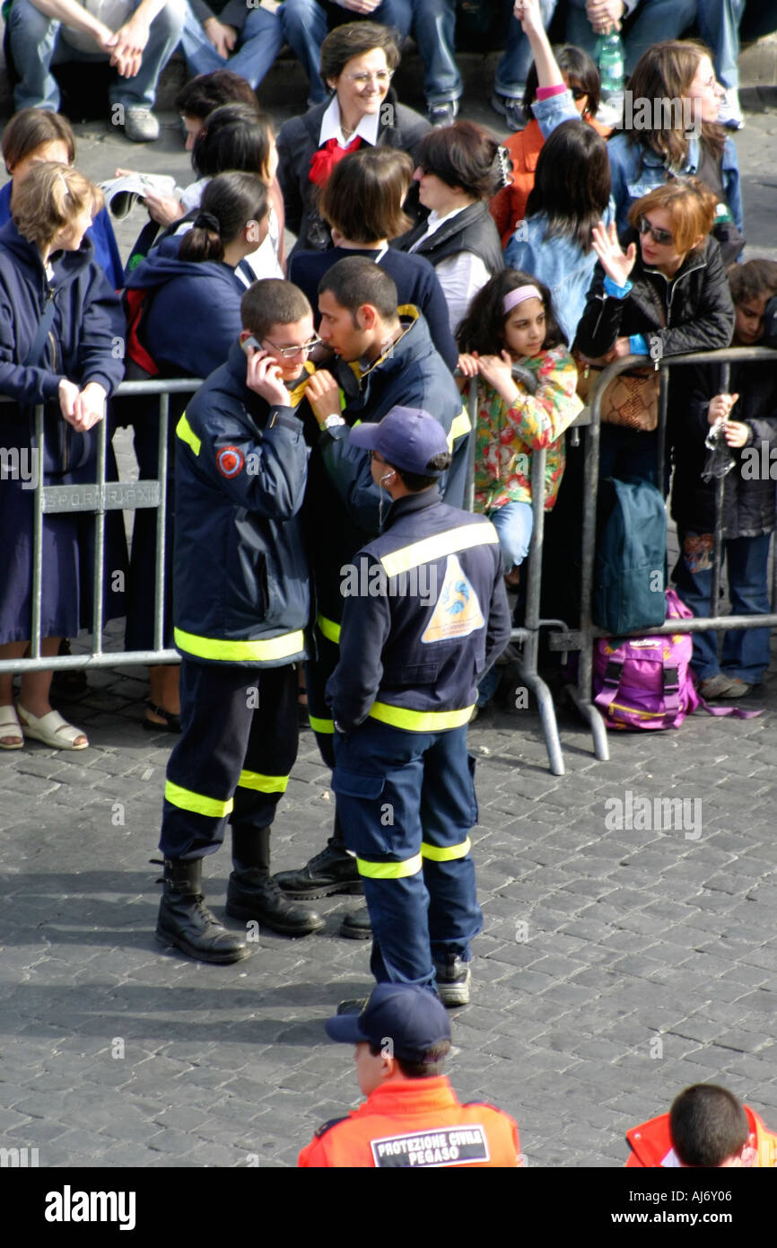 Italian police controlling crowd Vatican Italy Stock Photo - Alamy