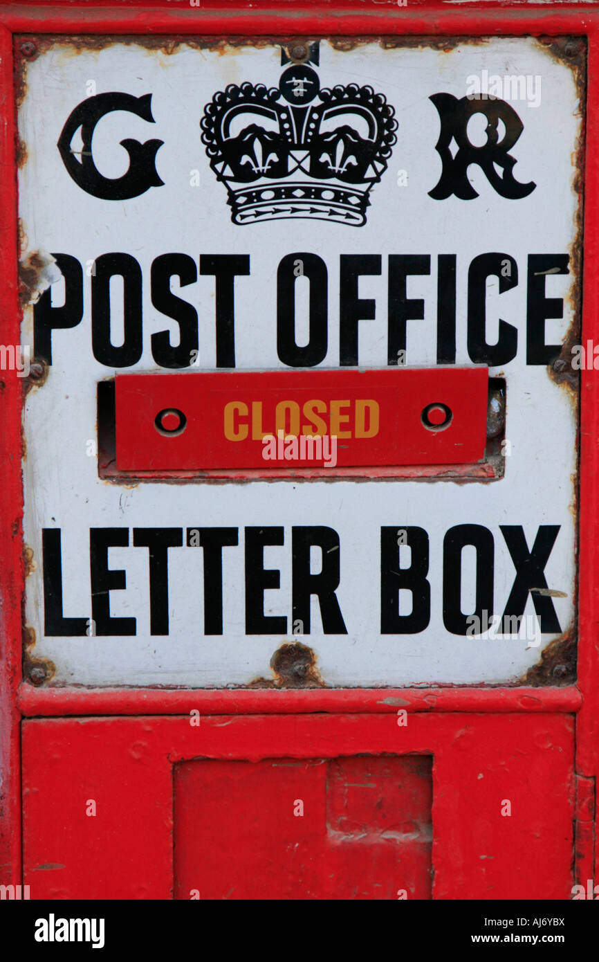 Aylesford post office closed traditional red letter box old metal ...