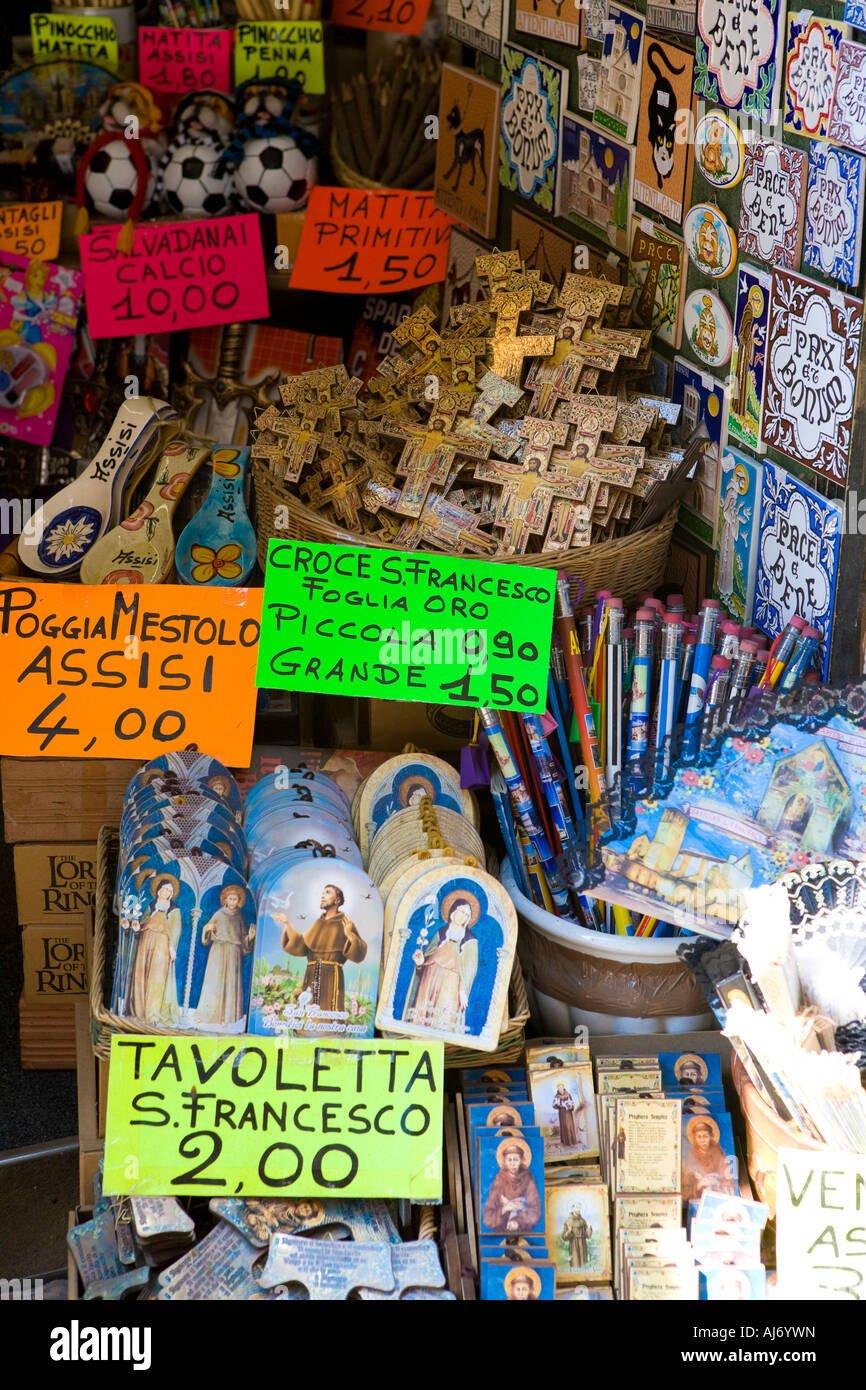 Religious window display Assisi Umbria Stock Photo - Alamy