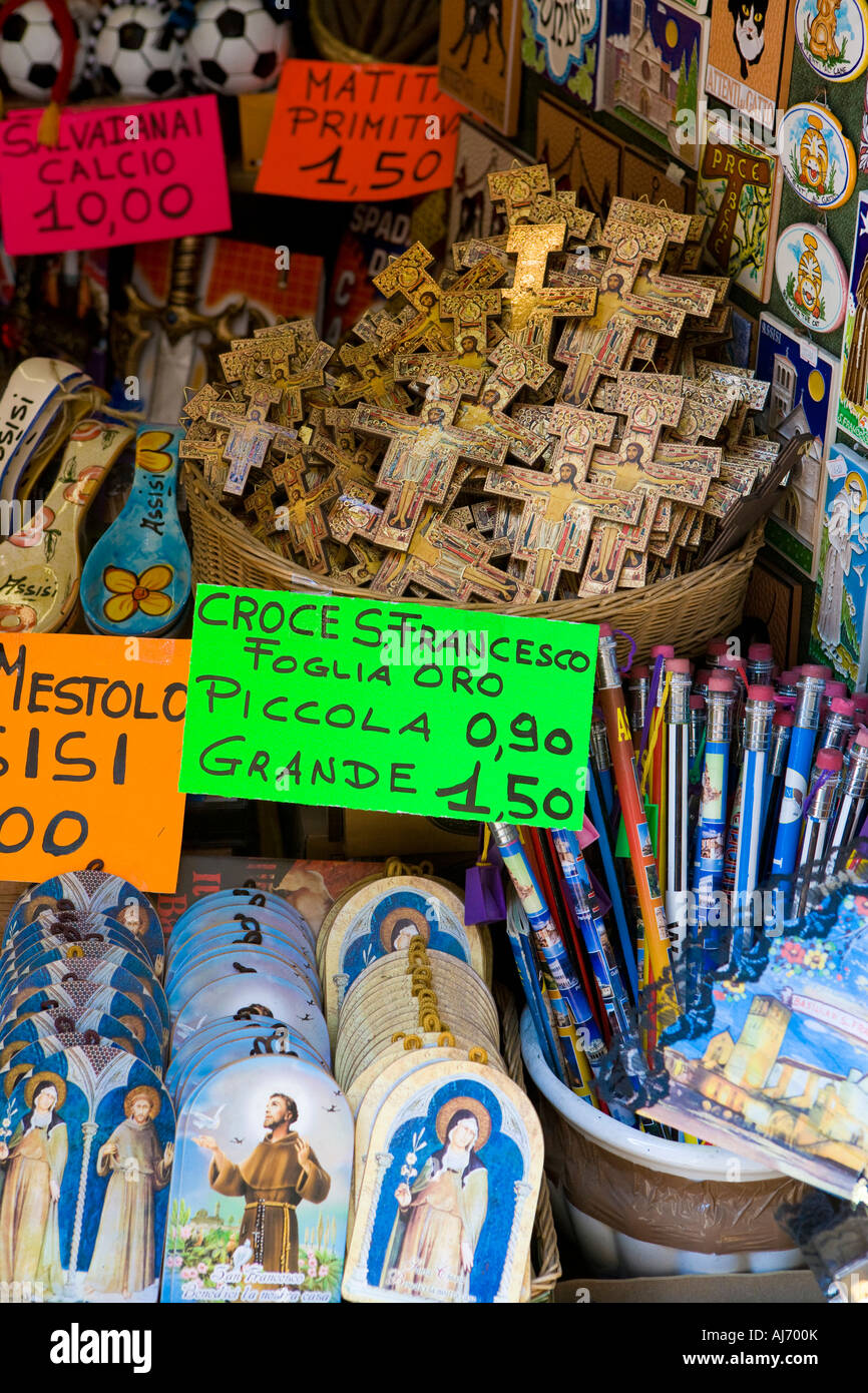 Religious window display Assisi Umbria Stock Photo - Alamy