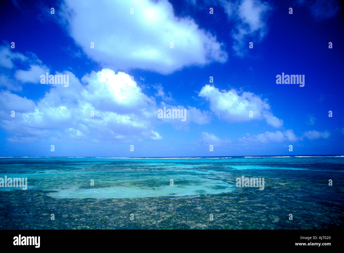 Shallow water flat near Grand Cayman Island in the Caribbean Sea Stock ...