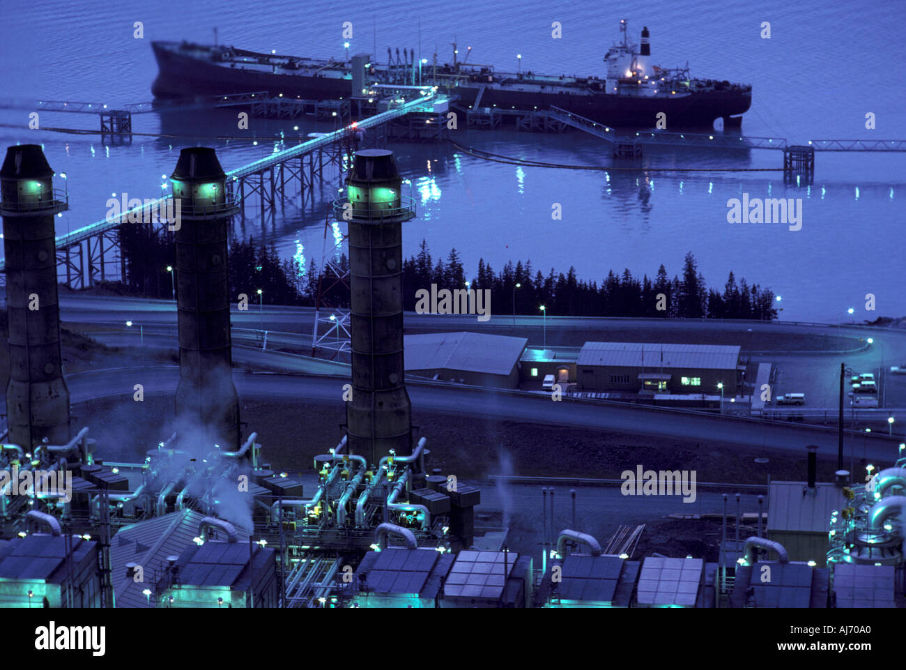Oil tanker ship at dock in Port of Valdez Alaska Stock Photo - Alamy