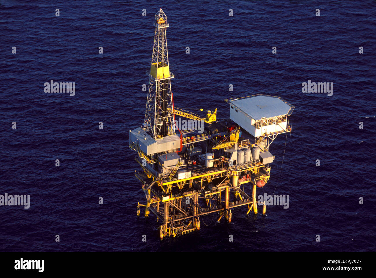 Offshore rig with helicopter landing pad Stock Photo - Alamy
