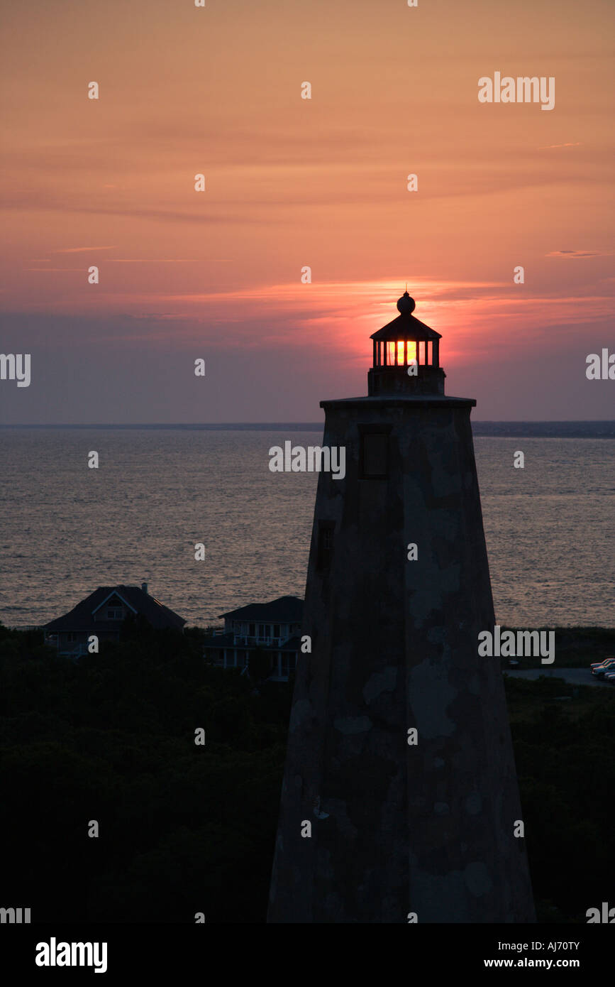 Sunset With Lighthouse In North Carolina