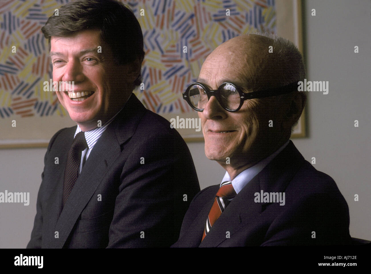 John Burgee left and Phillip Johnson architects Stock Photo - Alamy