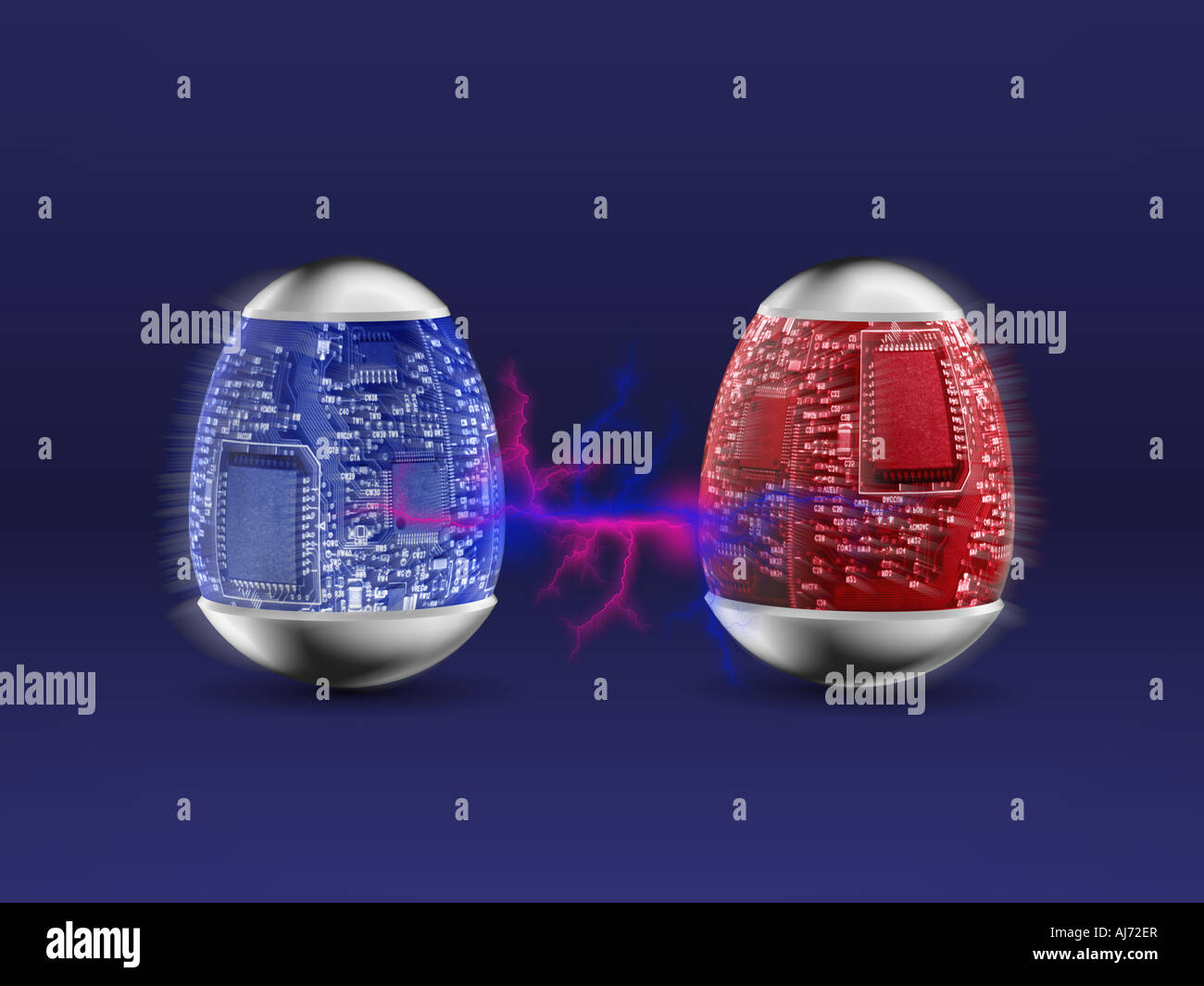 hi technology Easter eggs with flush effect Stock Photo - Alamy