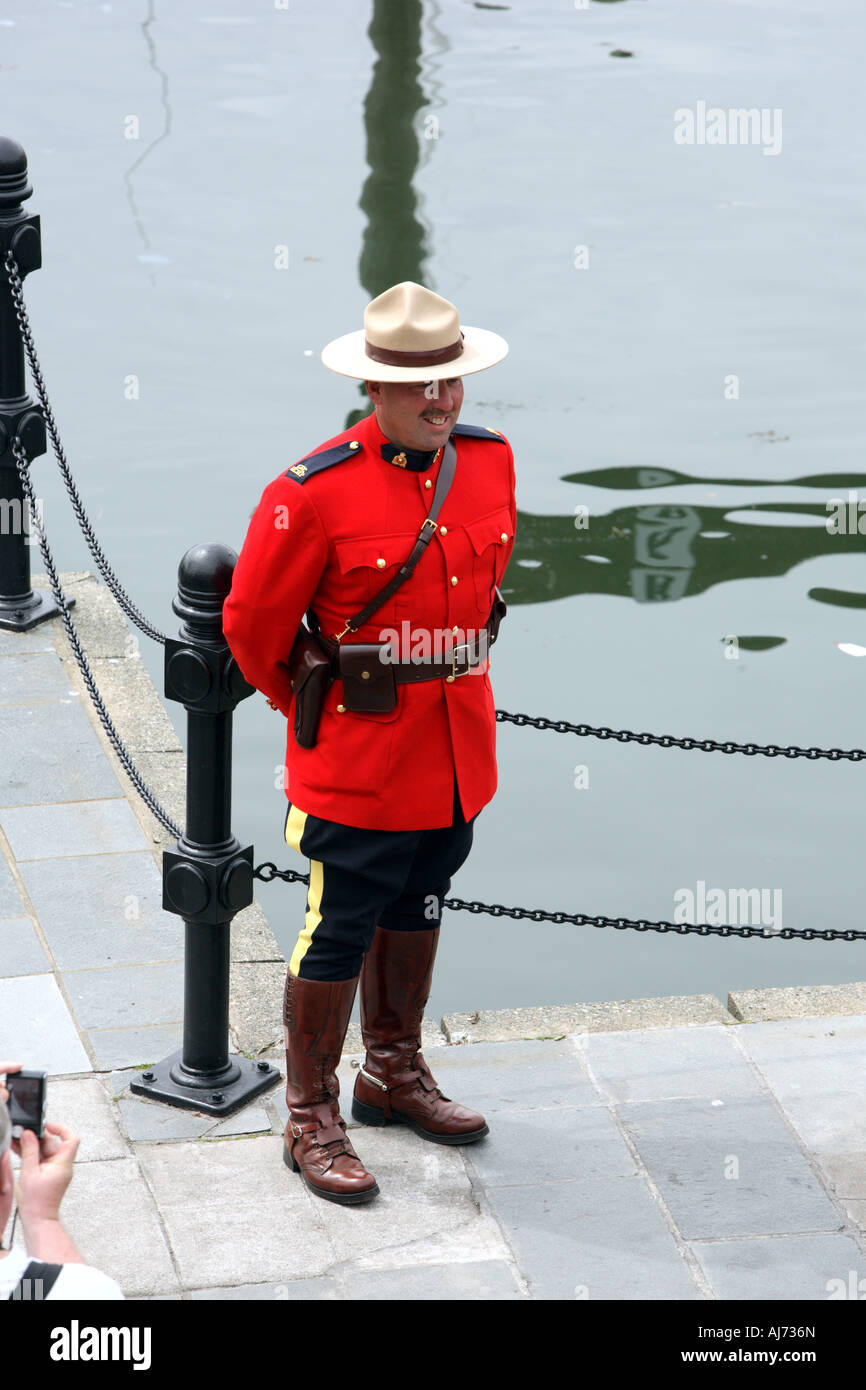 Royal Canadian Mountain Policeman in downtown Victoria during Canada ...