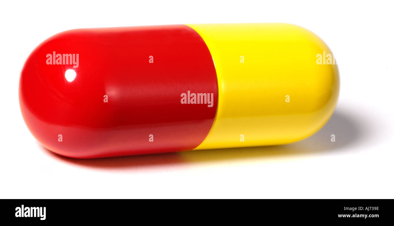 Capsule yellow red Stock Photo - Alamy