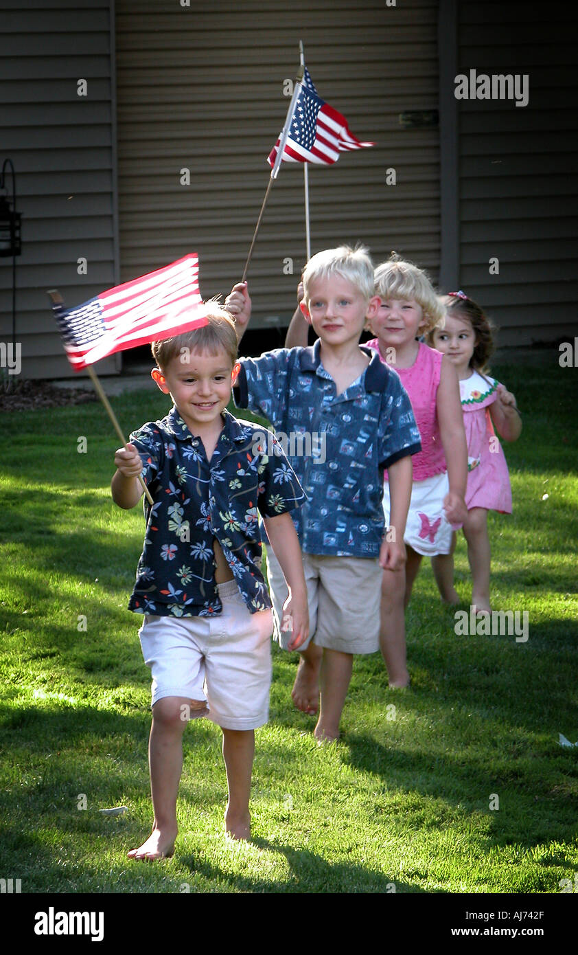 Children With Flags March Stock Photo - Alamy