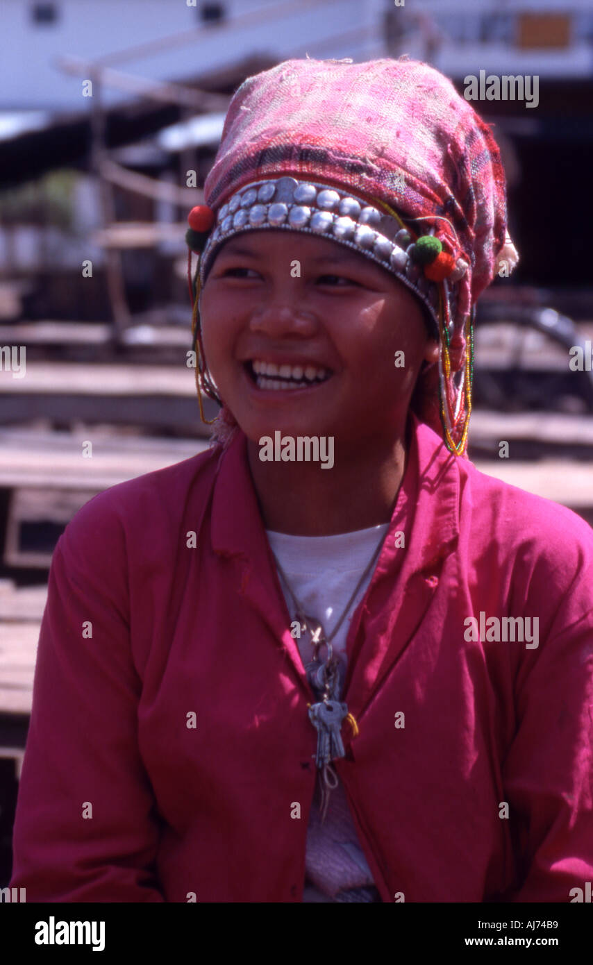 young girl from the akkha tribe muang sing laos Stock Photo - Alamy
