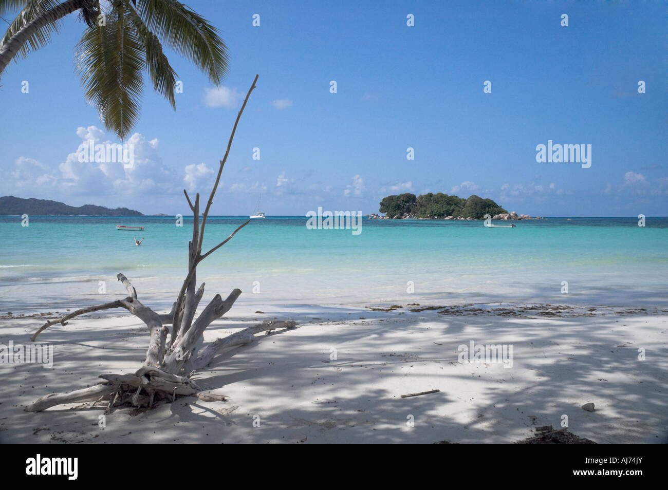 Pristine beach of tropical resort island Stock Photo - Alamy