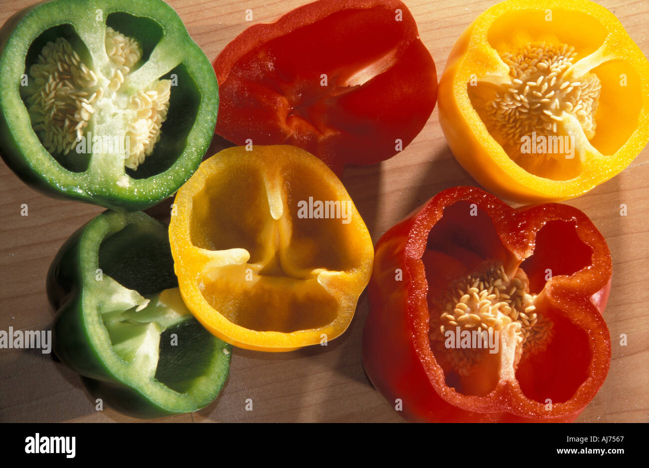 6 Pepper Halfes Stock Photo - Alamy