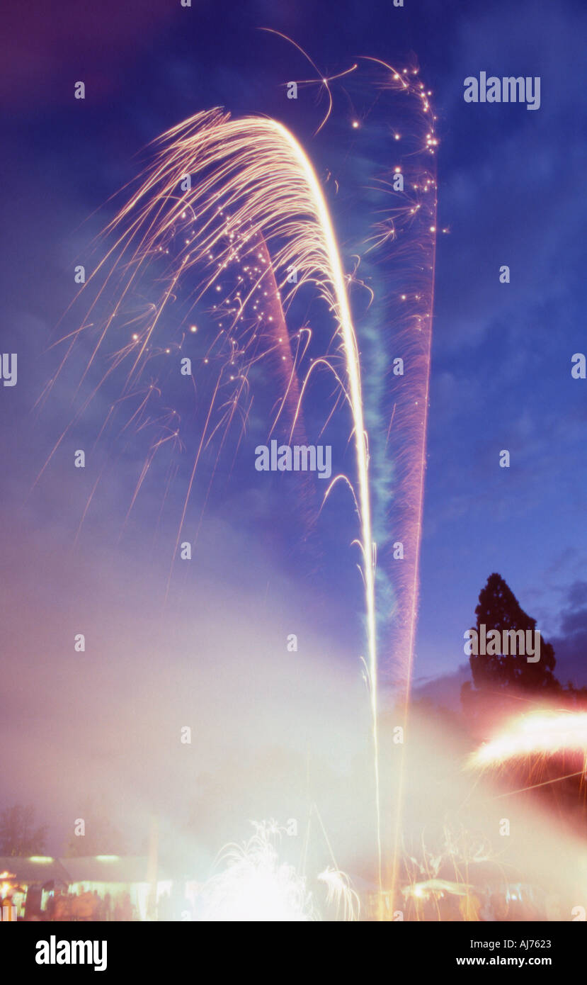 fireworks at guildford festival u k Stock Photo - Alamy