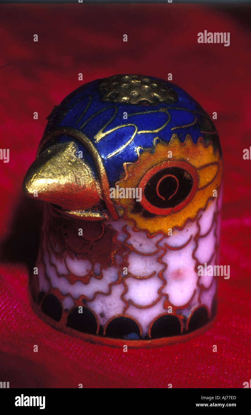 antique enamel thimble 2296 Stock Photo - Alamy