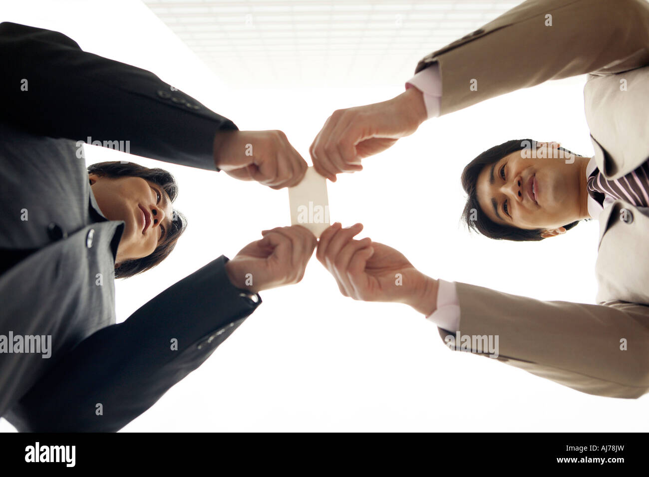 Business card exchange Stock Photo - Alamy