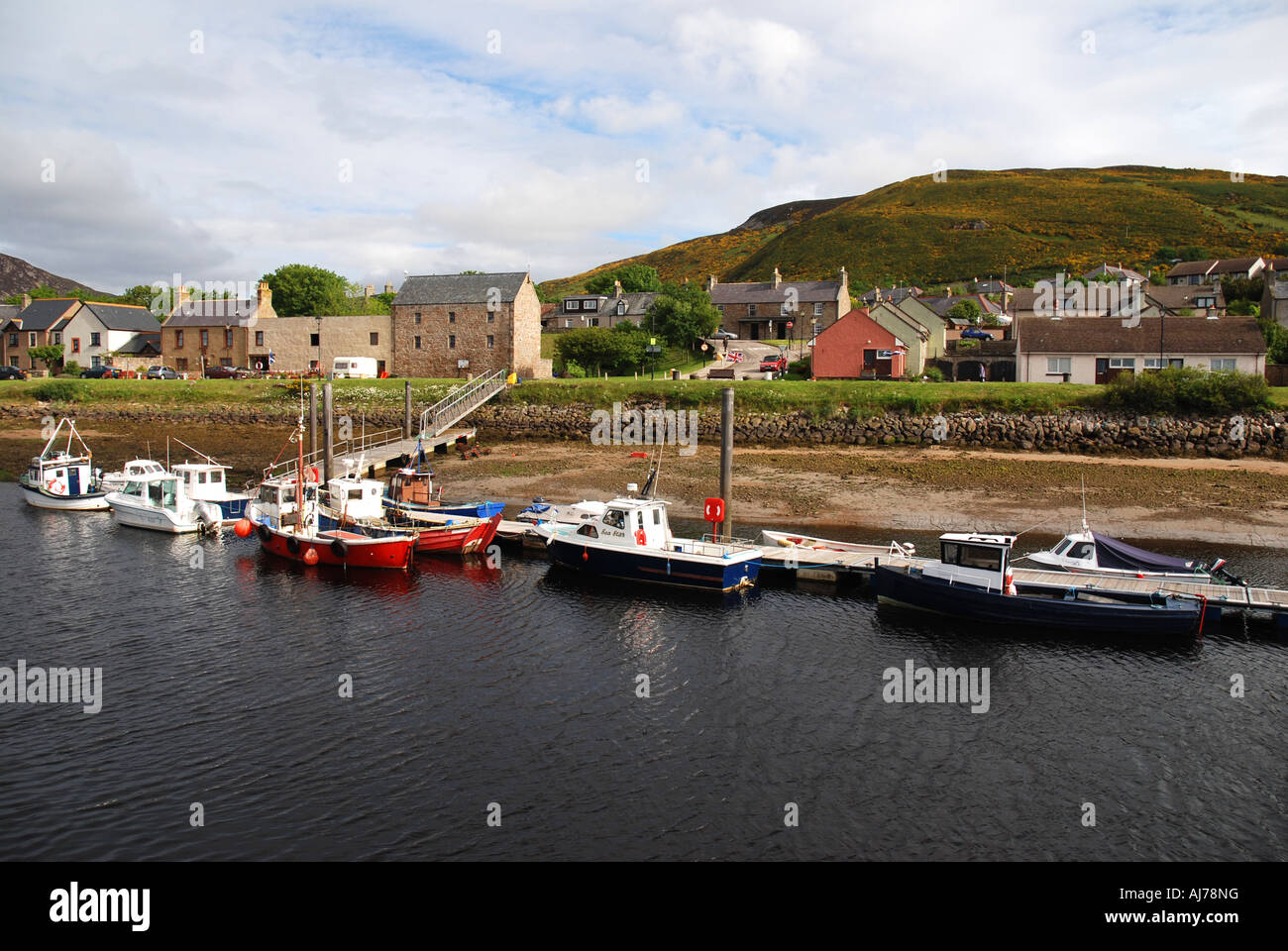 Harbour and town Helmsdale, Highland, Scotland Stock Photo - Alamy