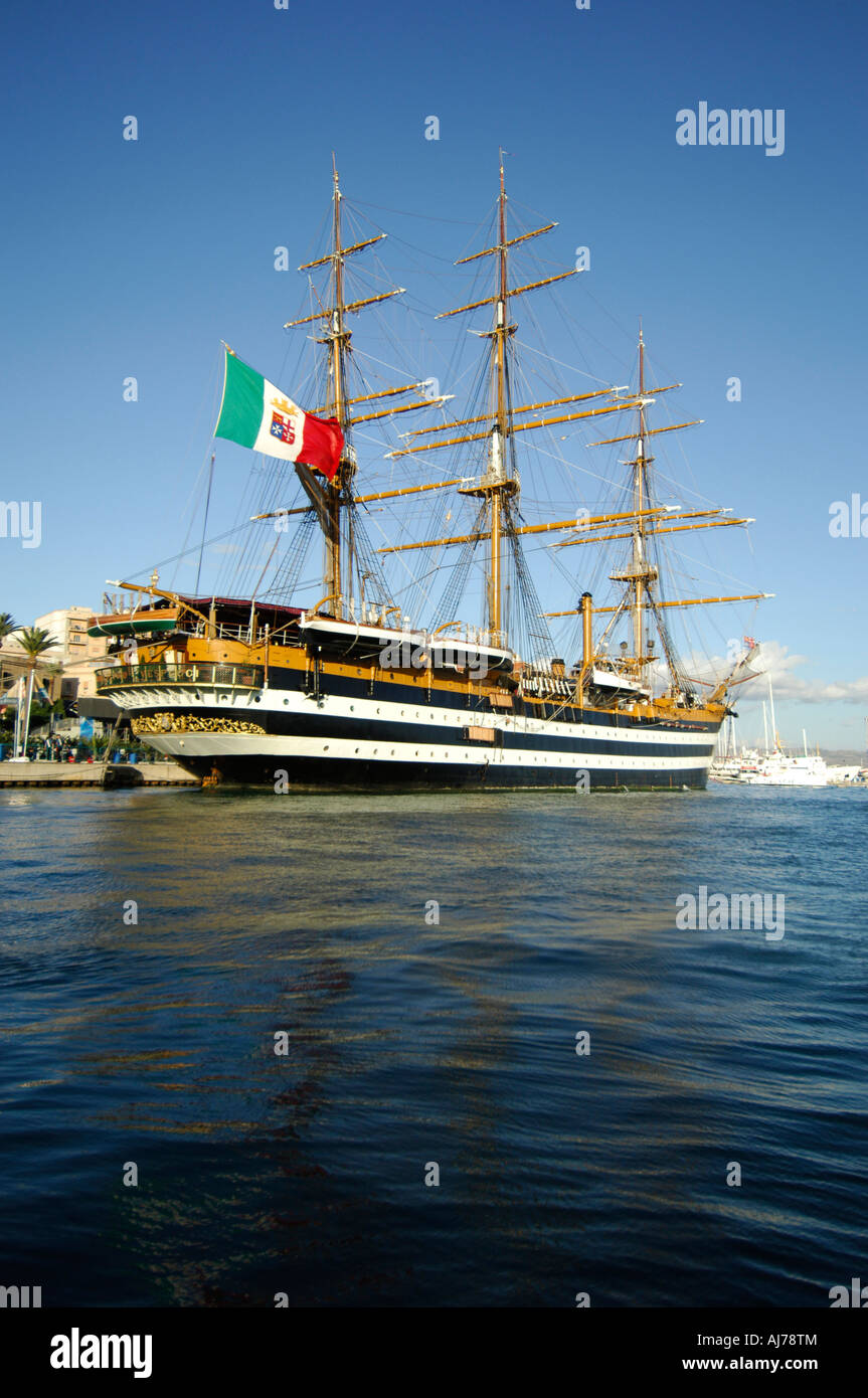 Italian Sail training ship Americo Vespuchi alongside the dock in ...