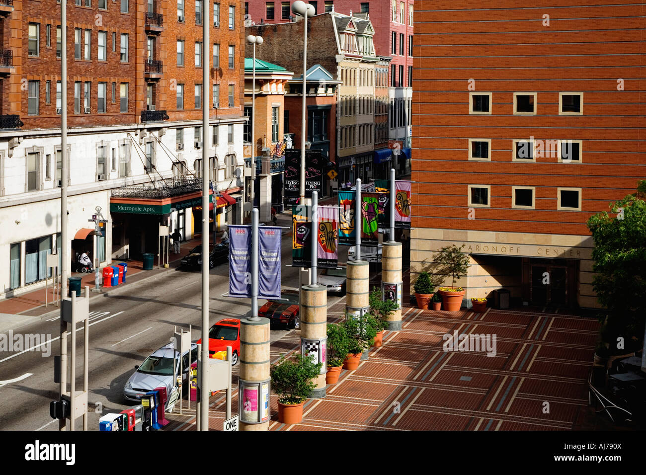The Aronoff Center and surrounding buildings in downtown Cincinnati ...