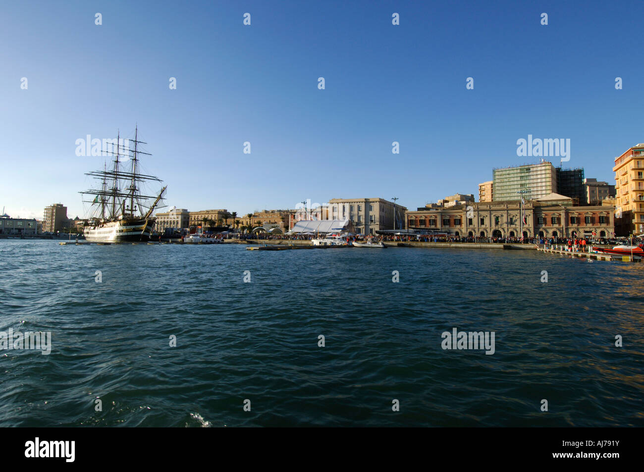Italian Sail training ship Americo Vespuchi alongside the dock in ...