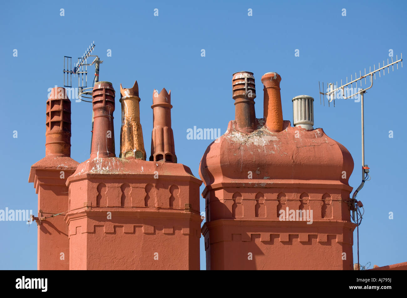 Unusual chimneys in the skyline of Bexhill, East Sussex. Picture by Jim ...