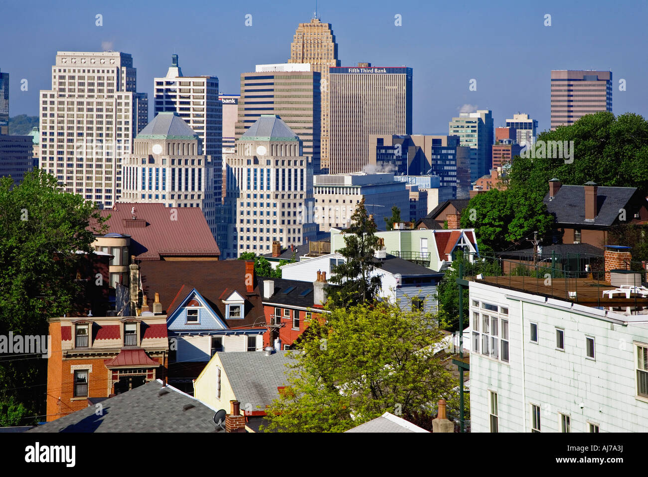 Cincinnati Skyline as seen from Mt Adams Cincinnati Ohio Stock Photo ...