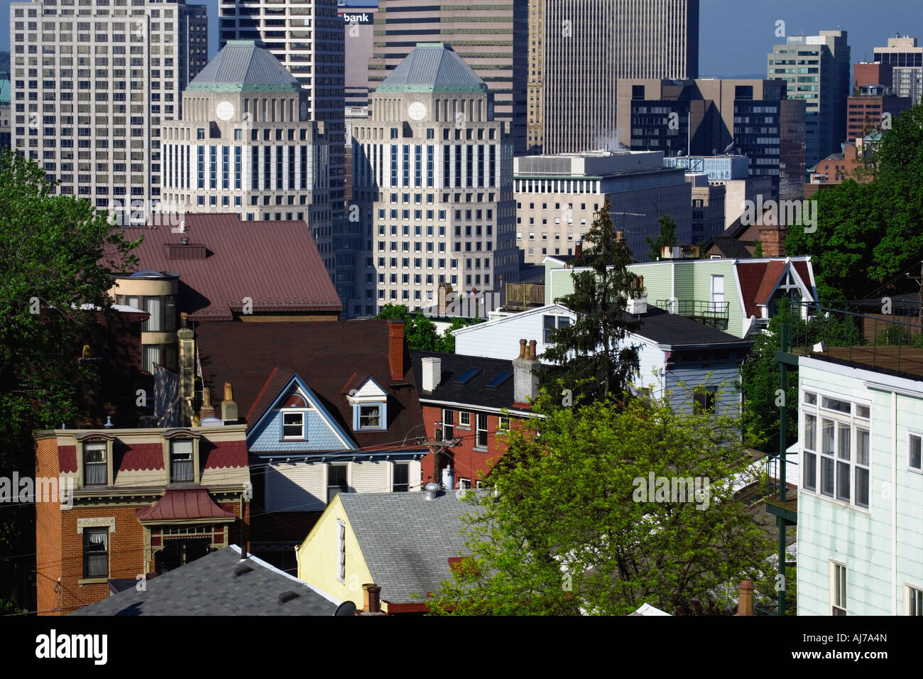 Cincinnati Skyline as seen from Mt Adams Cincinnati Ohio Stock Photo ...