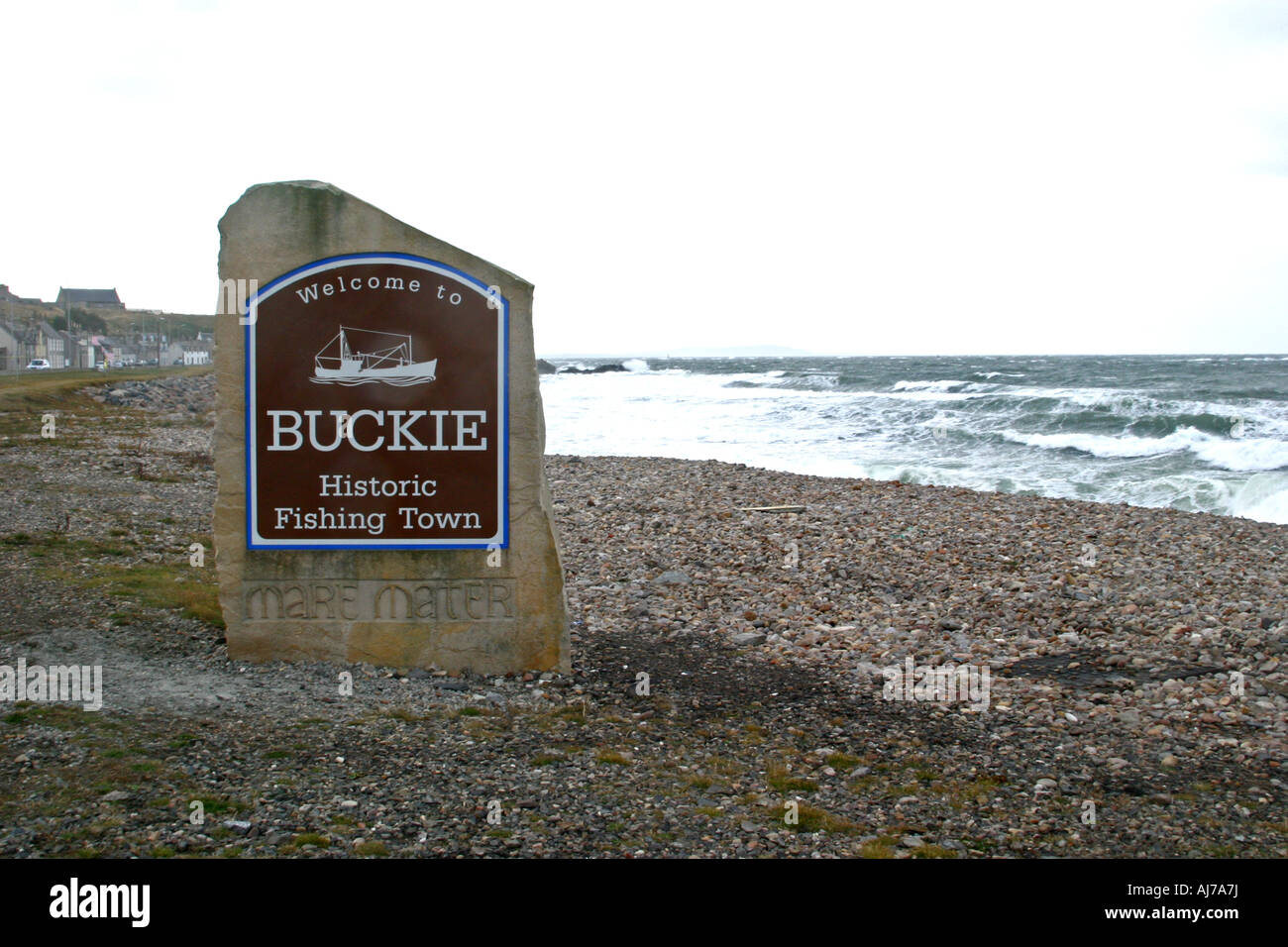 Sign out the outskirts of Buckie, Scotland Stock Photo - Alamy