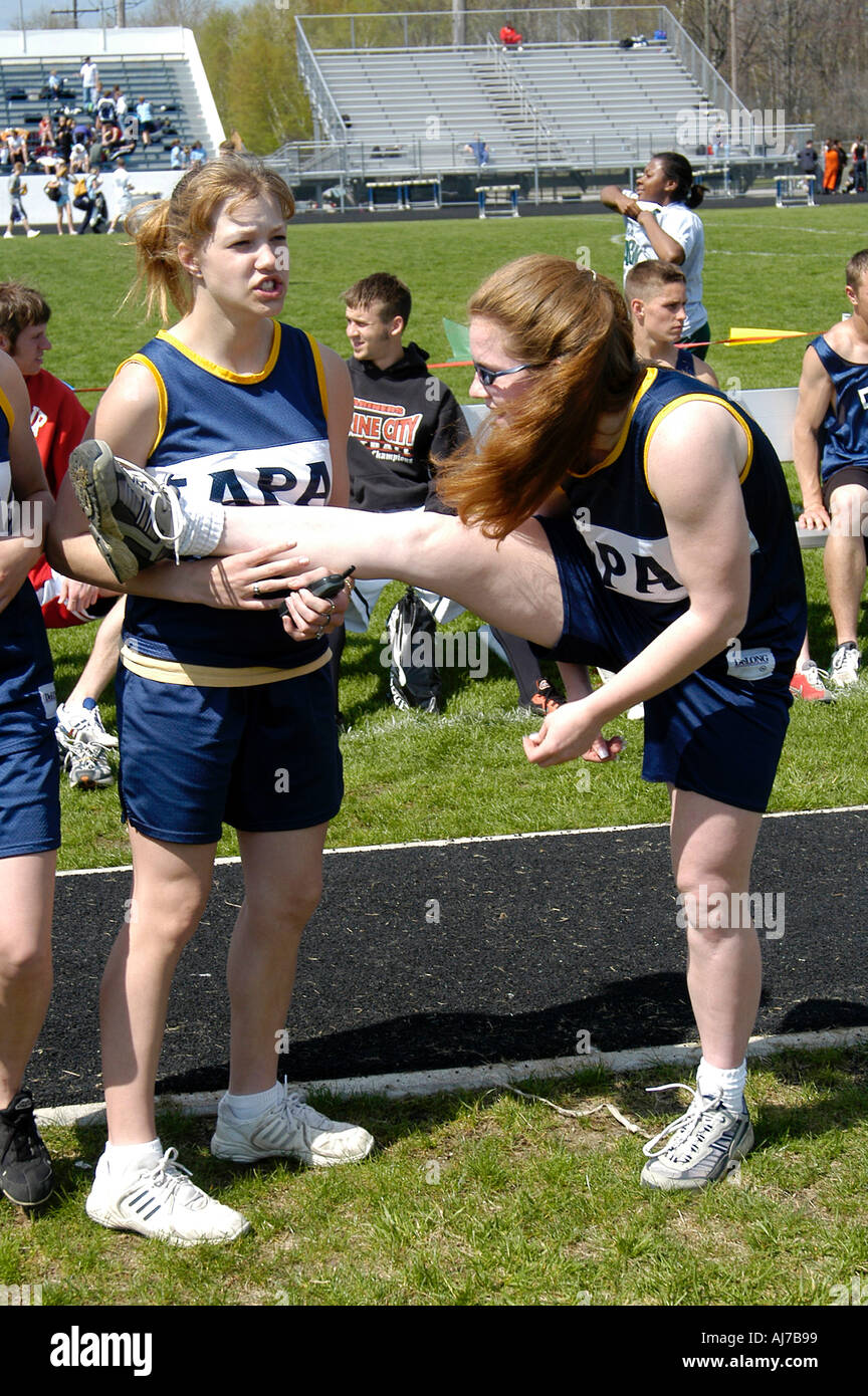 Females Participate in Tack and Field Meet Event Stock Photo - Alamy