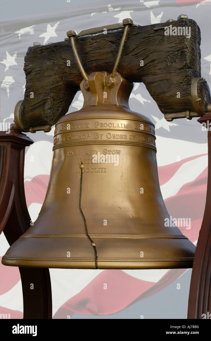 Liberty bell american flag hi-res stock photography and images - Alamy