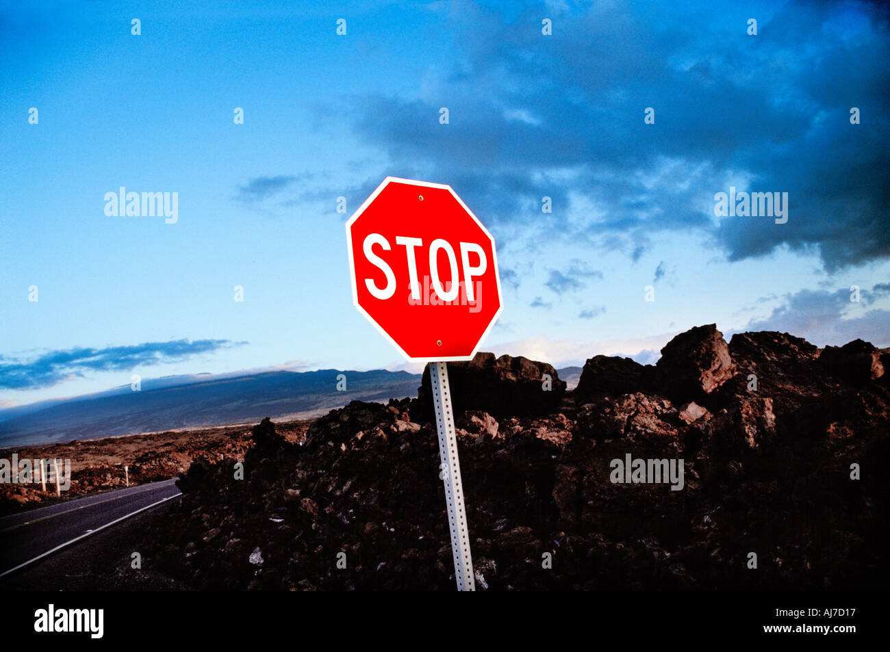Stop sign with blue sky and clouds Stock Photo - Alamy