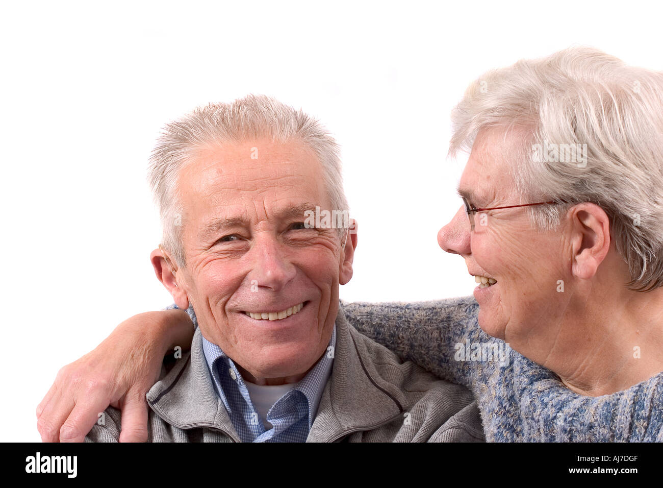 Smiling man senior woman Cut Out Stock Images & Pictures - Alamy