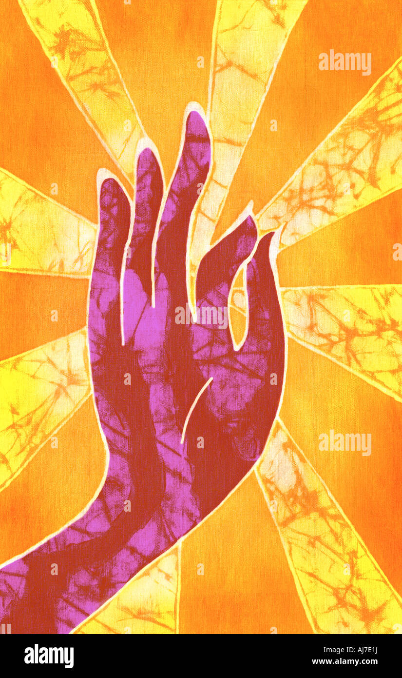 Dharmacakra Mudra Hand Sign - Buddhism Stock Photo - Alamy