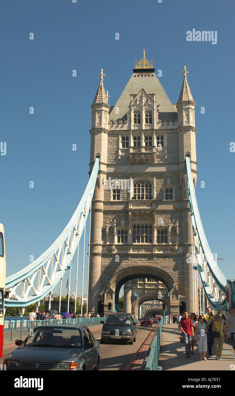 Crossing Tower Bridge London UK Stock Photo - Alamy