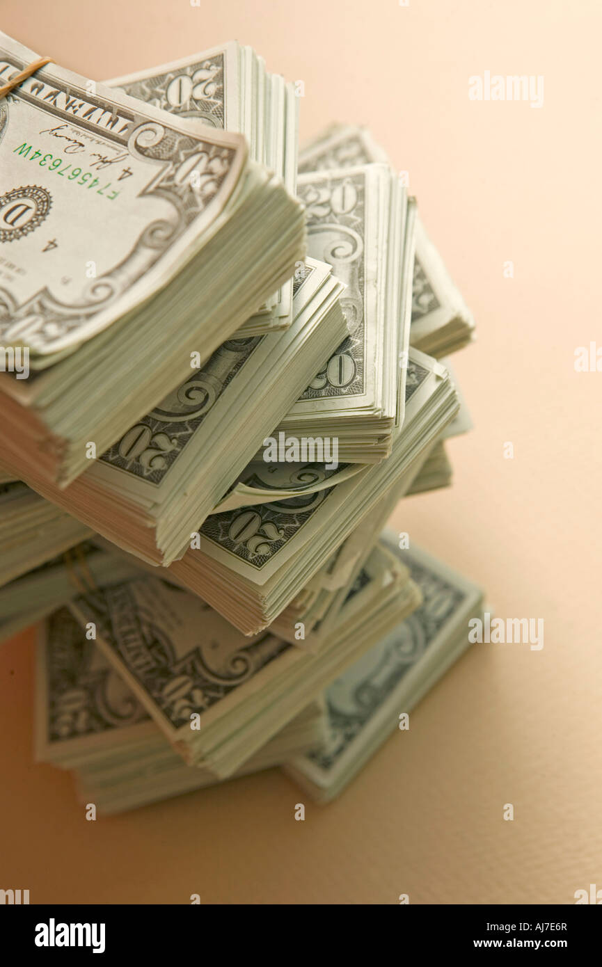 money cash bundle rich wealth savings Stock Photo - Alamy