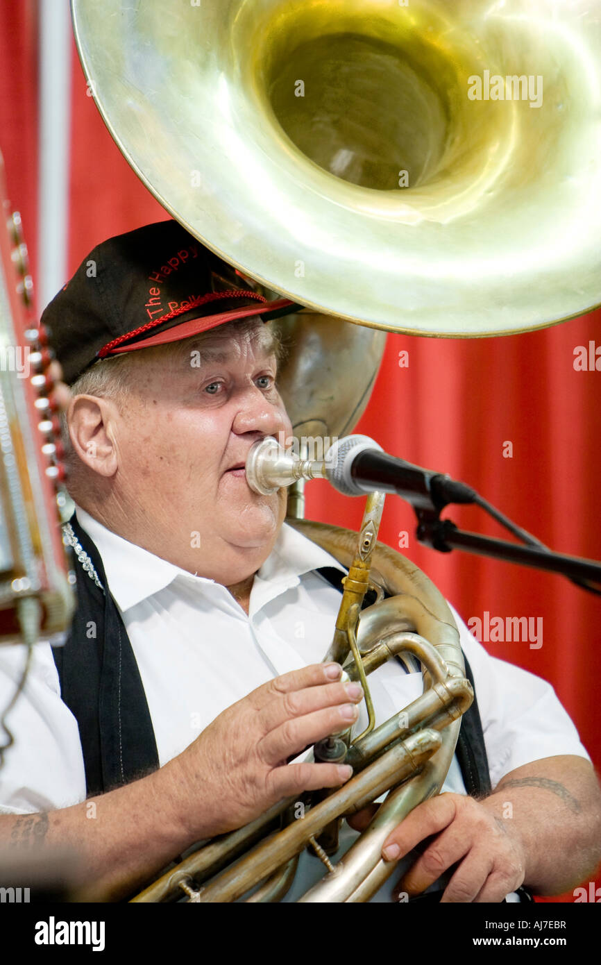 A man plays a tuba during a Polka song at the Nebraska State Fair in ...