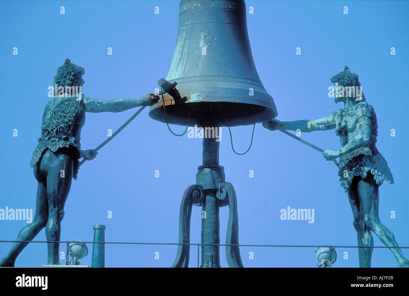400 year old bronze statues of Moors on The Clock Tower St Mark s ...