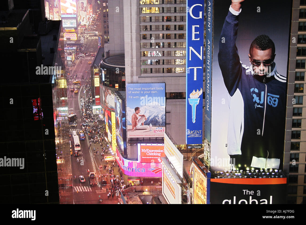 Times Square from above at night Stock Photo - Alamy
