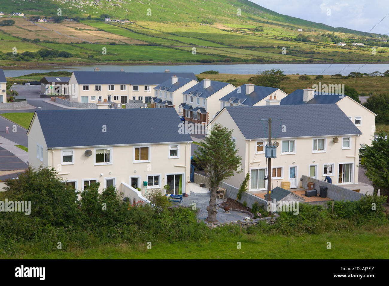New housing Bay of Kells Ring of Kerry County Kerry Ireland Stock Photo ...